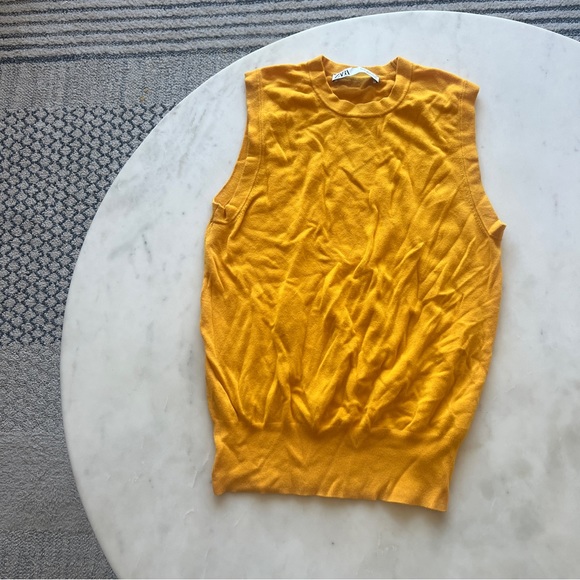 Zara | Tops | Zara Mustard Yellow Sleeveless Top | Poshmark